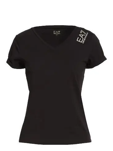 EA7 Logo-print Jersey T-shirt - Black