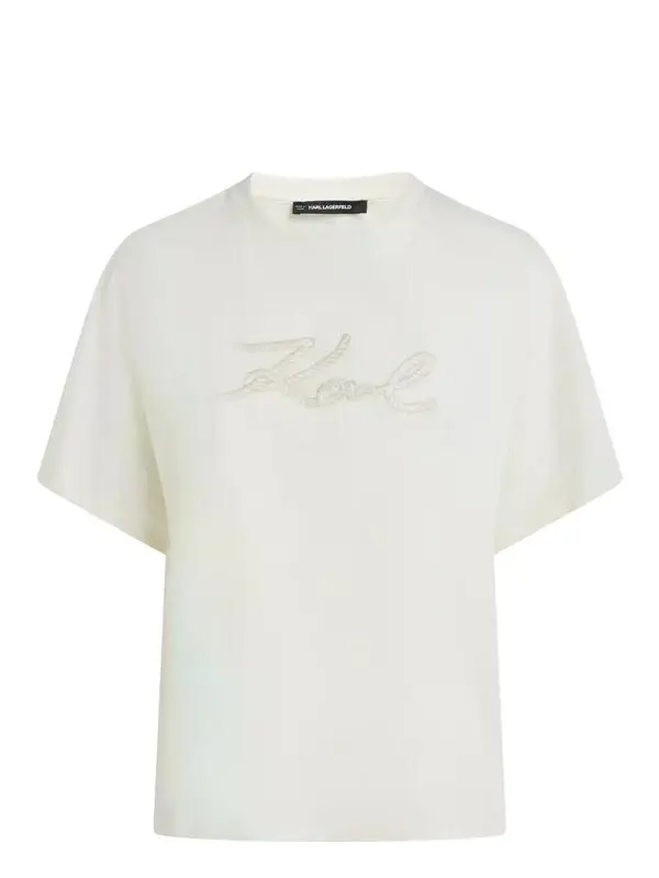 Karl Lagerfeld Logo-detail T-shirt - Neutrals