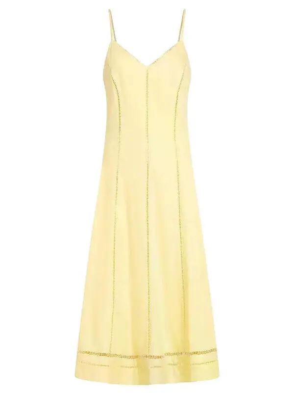 Karl Lagerfeld Embroidery-detail Midi Dress - Yellow