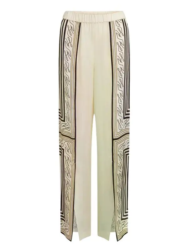 Karl Lagerfeld Print-detail Palazzo Pants - Neutrals