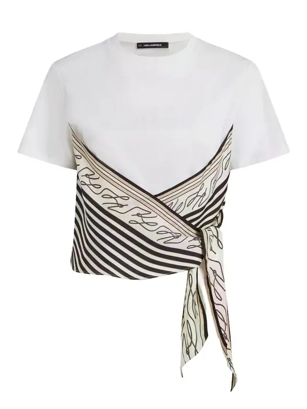 Karl Lagerfeld Scarf-print T-shirt - White