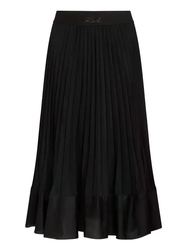 Karl Lagerfeld Pleated Midi Skirt - Black