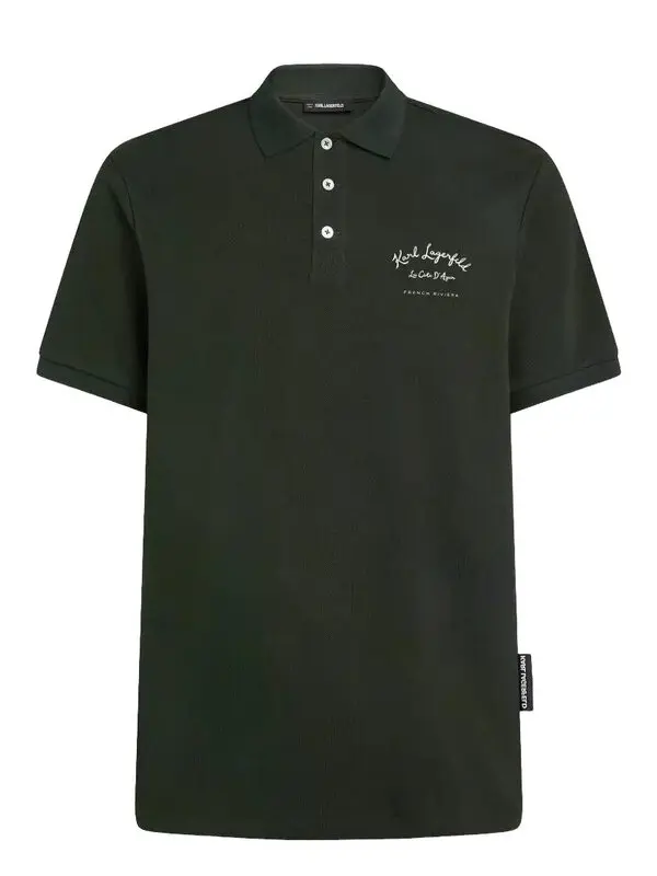 Karl Lagerfeld Pique Polo Shirt - Green