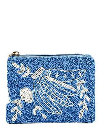Yumi Kim Banana Leaf Beaded Coin Pouch - Blue