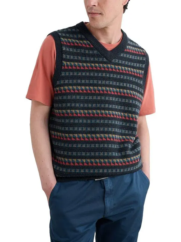 SEASALT CORNWALL Walt Fair Isle Wool Blend Vest - Keneder Multi