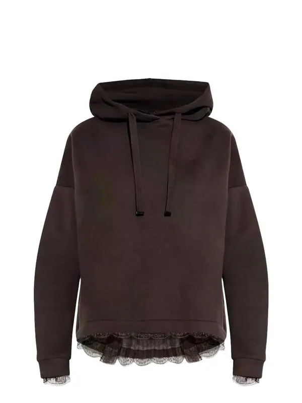 ALLSAINTS Lace-detailed Hoodie - Brown