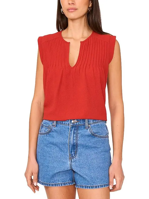 Vince Camuto Pintucked Top - Chili