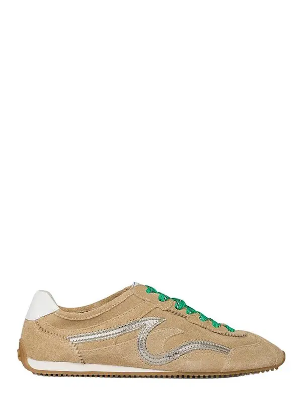 Sandro Light Wave Suede Leather Sneakers - Beige