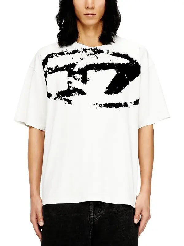 DIESEL Relaxed Fit Logo Graphic T-shirt - Ivory