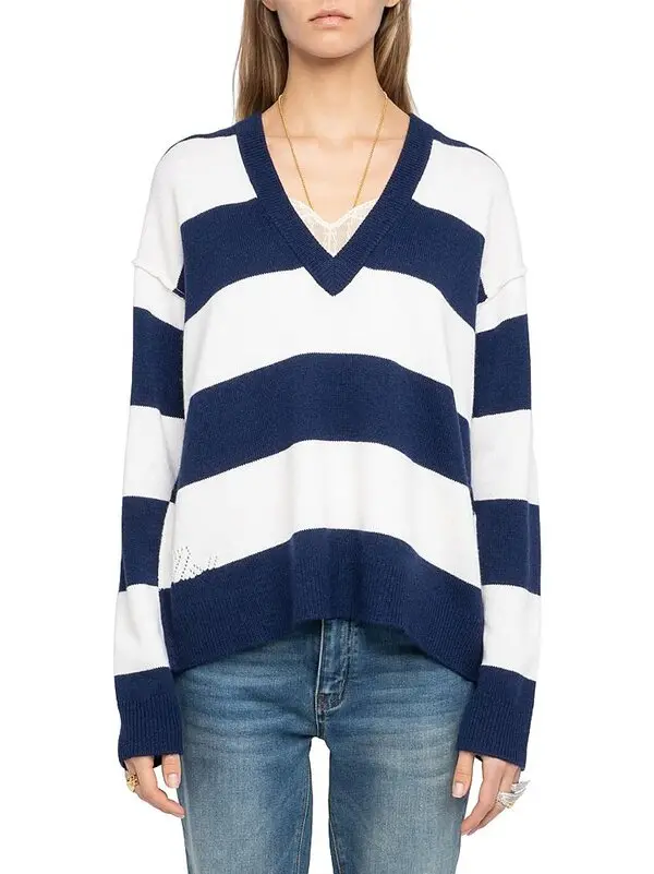 Zadig&Voltaire Wool-blend V-neck Sweater - Marine
