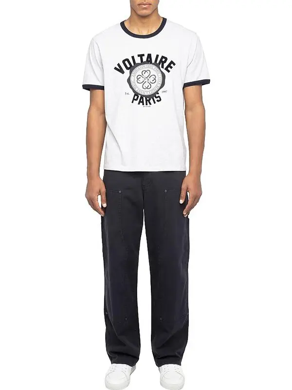 Zadig&Voltaire Woody Logo Ringer T-shirt - Gris Chine