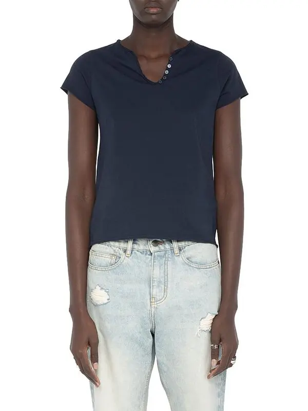 Zadig&Voltaire Henley T-shirt - Encre