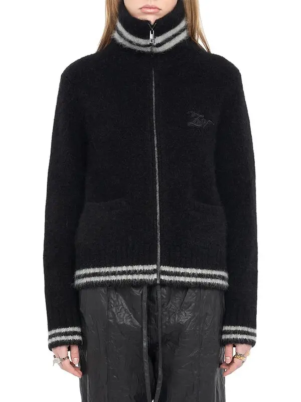 Zadig&Voltaire Gildas Mohair Blend Coat - Black
