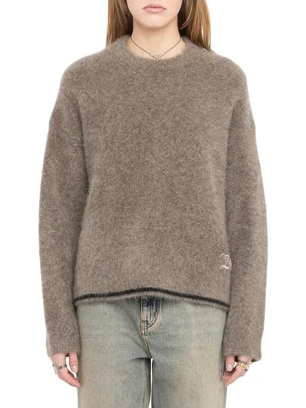 Zadig&Voltaire Markuz Mohair Blend Sweater - Latte