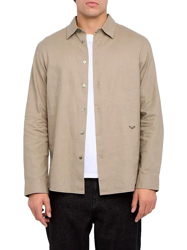 Zadig&Voltaire Classic Collar Linen Shirt - Latte