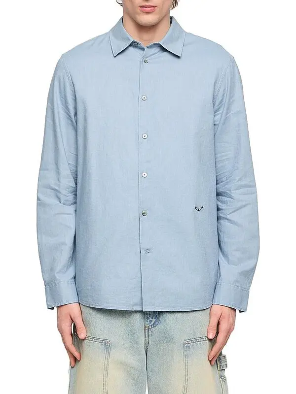 Zadig&Voltaire Classic Collar Linen Shirt - Sky