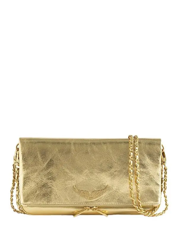 Zadig&Voltaire Rock Vintage Metallic Shoulder Bag - Gold