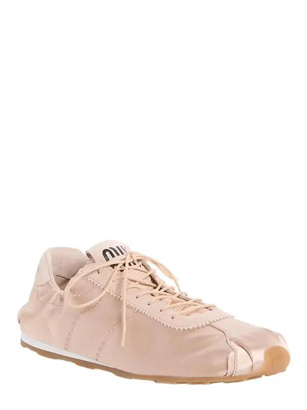 Miu Miu Plume Satin Sneakers - Cipria