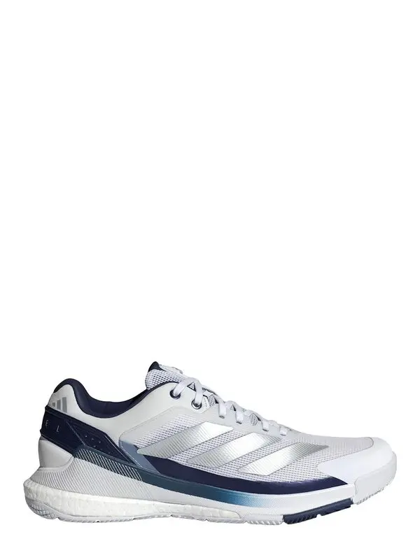 Adidas Crazyquick Boost Padel Sneakers - Cloud White/silver Metallic/dark Blue