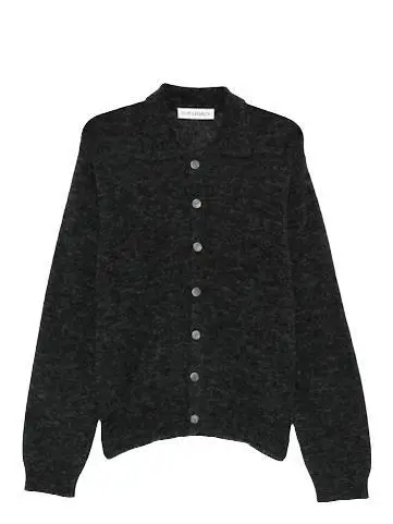 Our Legacy Evening Polo Shirt - Charcoal Melange Fuzzy Alpaca