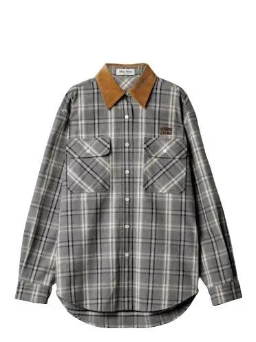 Miu Miu Check Flannel Shirt - Grey
