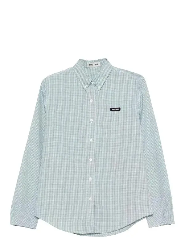 Miu Miu Check-pattern Buttoned Shirt - Green