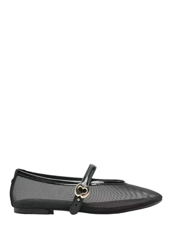 Maje T-strap Heart Ballerina Flats - Black