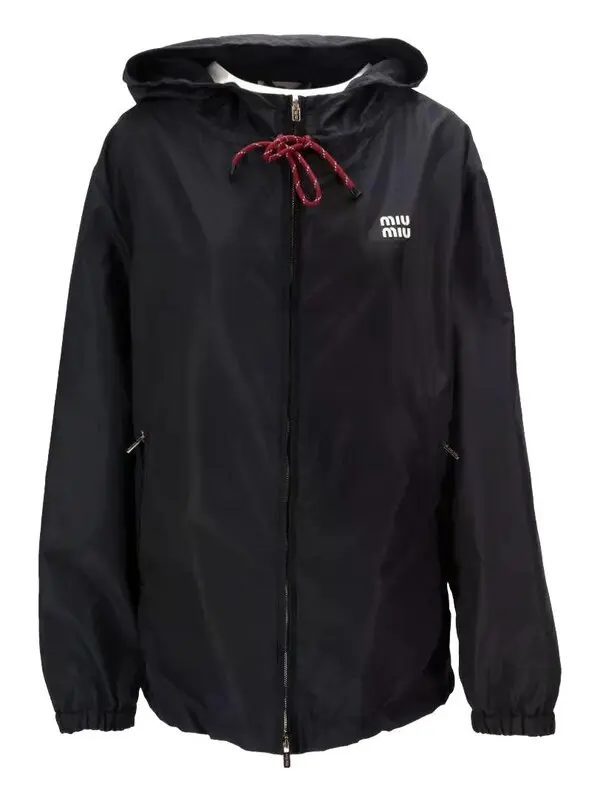 Miu Miu Hooded Zipped Jacket - Black