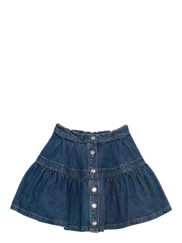 Maje Button-up Tiered Mini Skirt - Blue