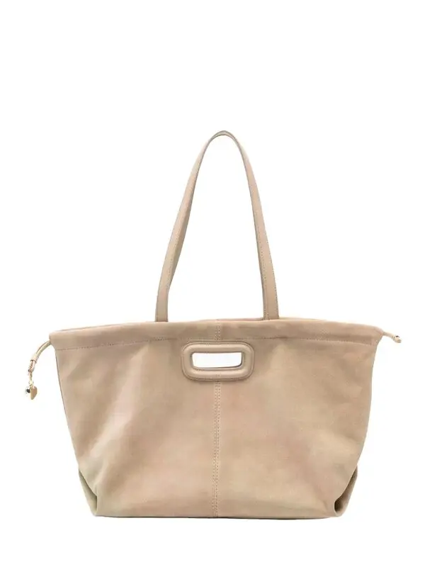 Maje Cutout Leather Shoulder Bag - Neutrals