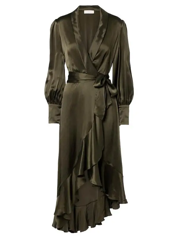 Zimmermann Silk Wrap Dress - Green