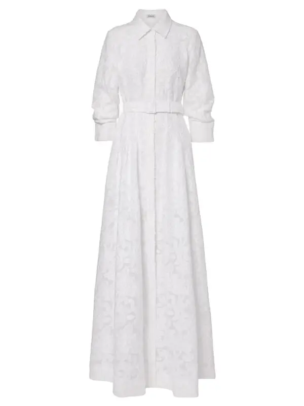 Simkhai Courtney Organza Jacquard Gown - White