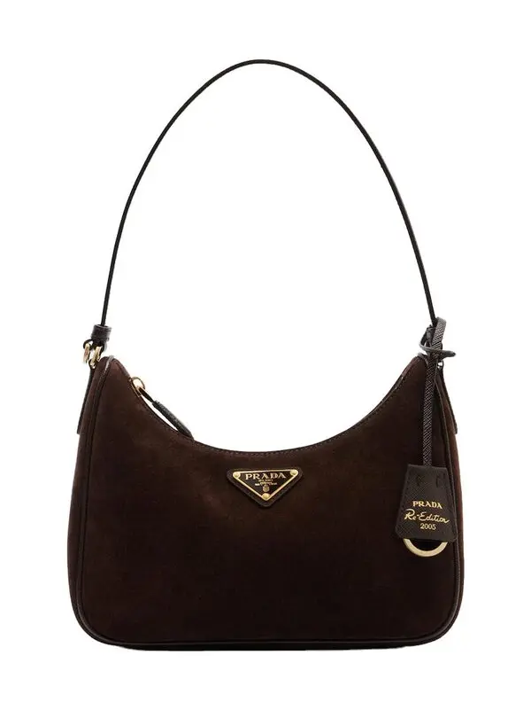 Prada Re-edition Suede Shoulder Bag - Brown