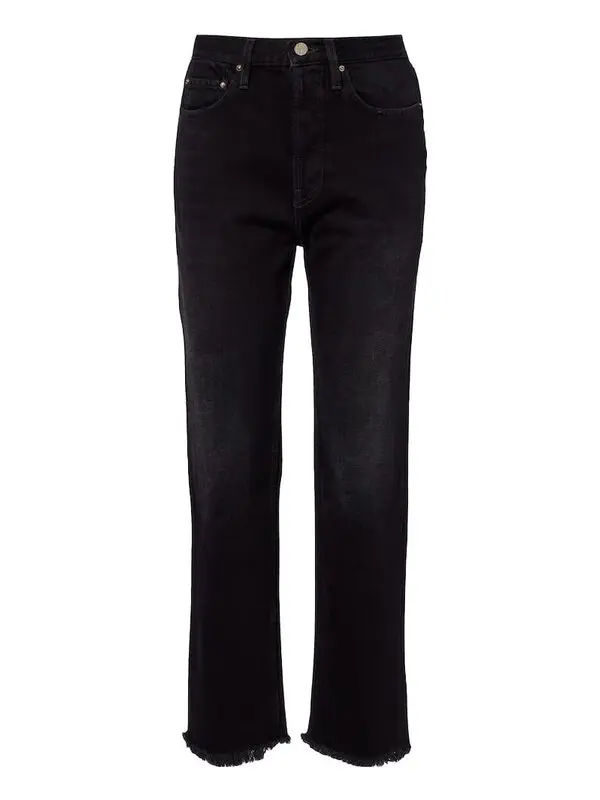 TOTEME Distressed Straight Jeans - Black