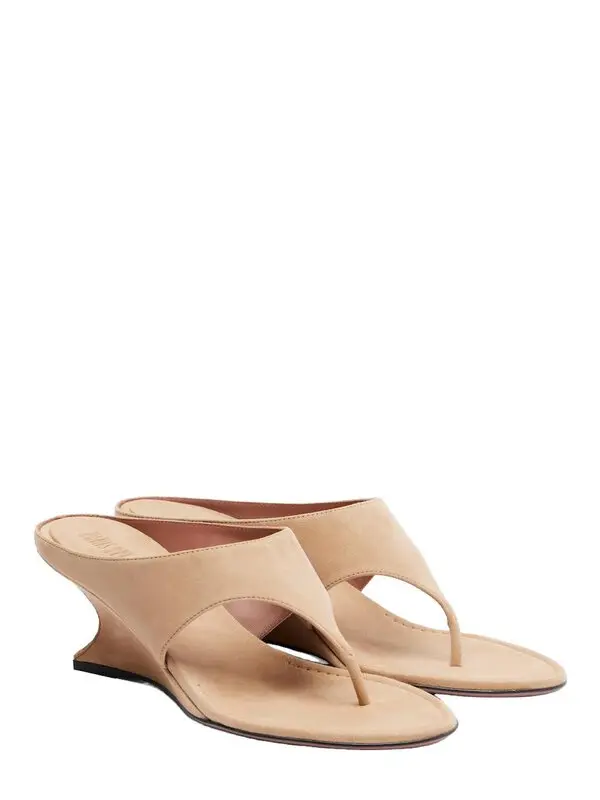 Paris Texas Nina Suede Thong Sandals - Beige