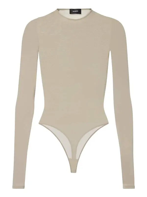 Wardrobe.NYC Sheer Bodysuit - Grey