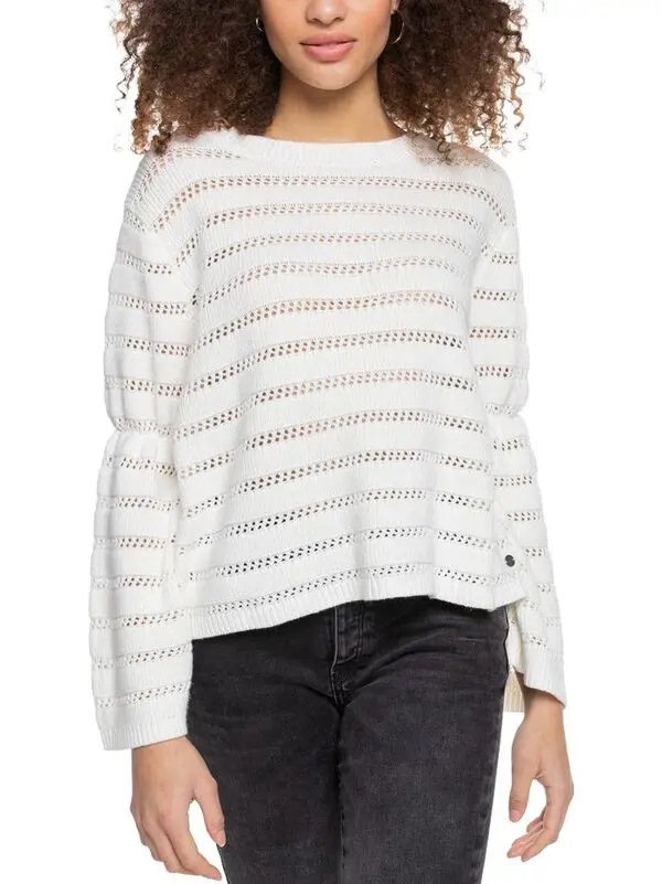 Roxy Aloha Open Stitch Cotton-blend Sweater - Snow White