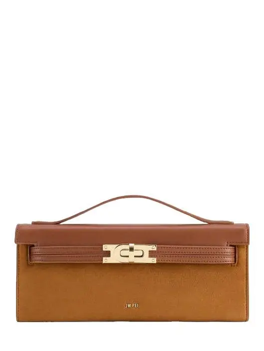 Jw Pei Bria Faux Suede Top Handle Bag - Brown