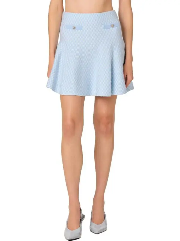 Astr The Label Malvie Plaid Knit Skirt - Blue Plaid