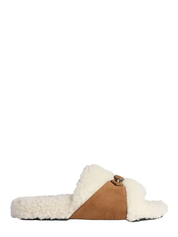 Balenciaga Furry Open Mule - White