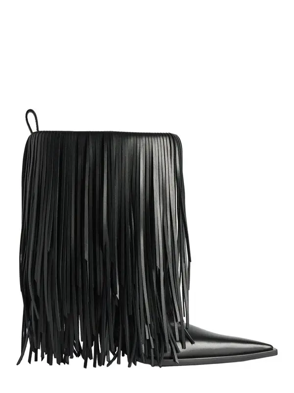 Balenciaga Avenue Fringe Bootie - Black