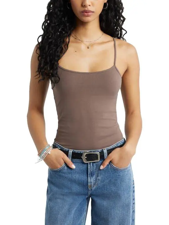 Bp. Core Stretch Cotton Camisole - Brown Quartz