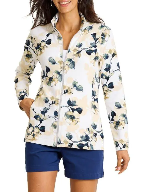 Tommy Bahama Front Zip Sweatshirt - White
