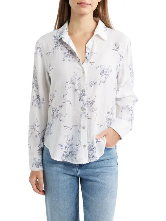 CLOTH & STONE Printed Button-up Shirt - Blue Opal Floral