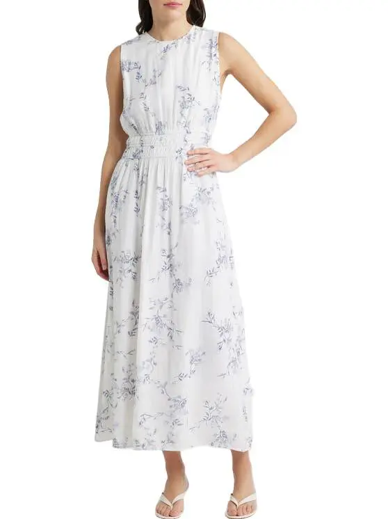 CLOTH & STONE Floral Print Sleeveless Maxi Dress - Blue Opal Floral