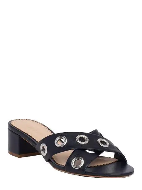 Cinq À Sept Maya Studded Block Heel Sandal - Navy