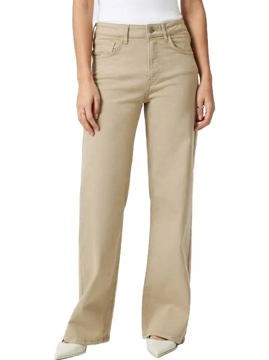 MAVI Alena High Waist Wide Leg Twill Pants - Sage Green Flex Blue