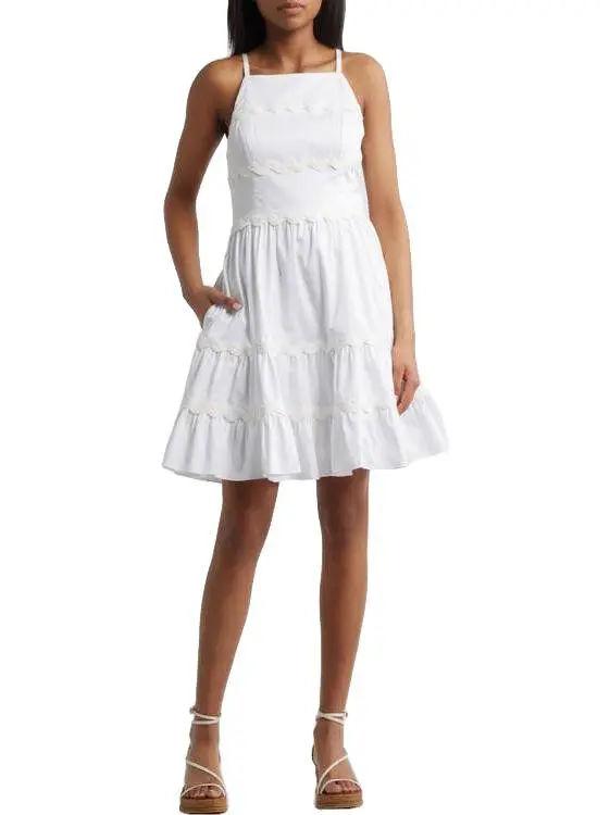 Lilly Pulitzer® Angelynn Rickrack Fit & Flare Dress - Resort White