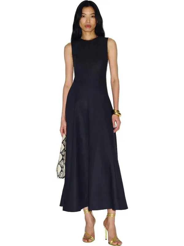 REFORMATION Cecilia Linen Dress - Black