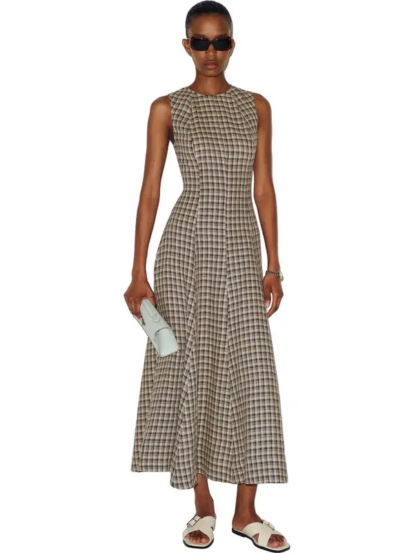 REFORMATION Cecilia Linen Dress - Blue
